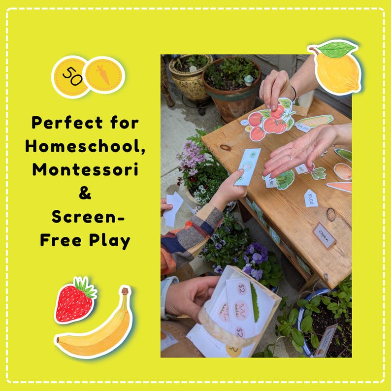 Fruit Stand Printable Play Kit for Kids – Pretend Play Farmers Market ...
