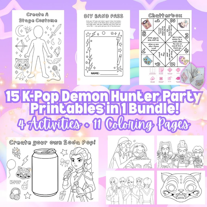 Kpop Demon Hunters Activity Worksheets - Etsy UK