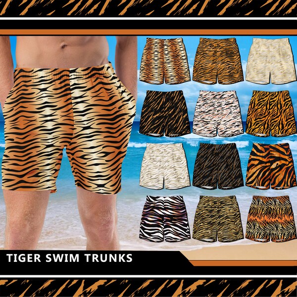 Tiger Swim Trunks - Etsy