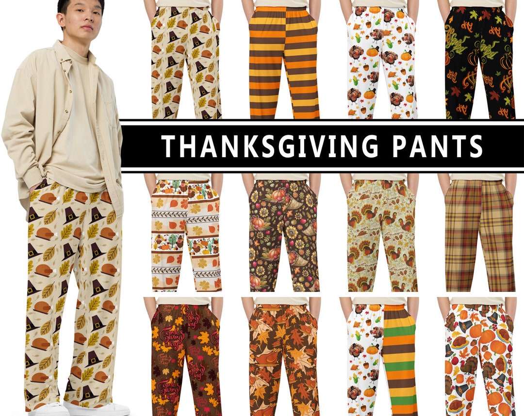 Men's Thanksgiving Pants 1 Wide Leg Happy Turkey Day - Etsy