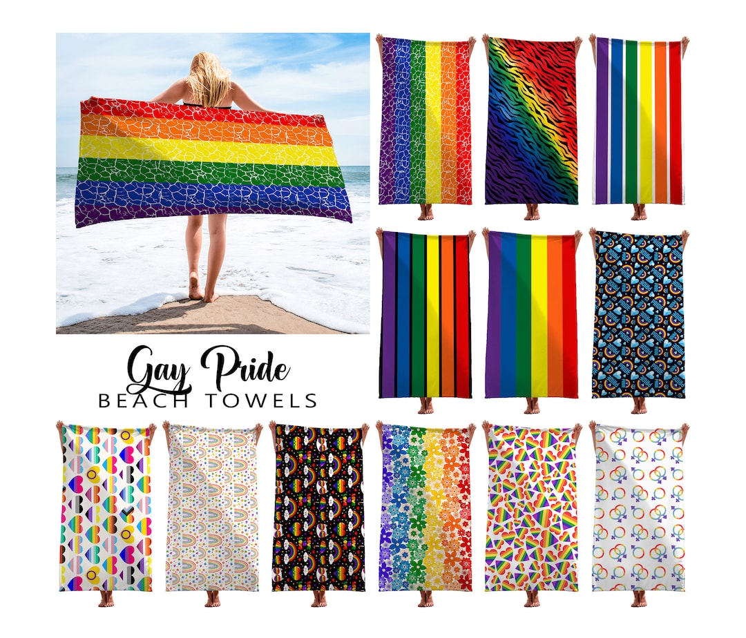 Gay Pride Beach Towels 1 LGBTQ Theme Bisexual Towels Lesbian Towels ...