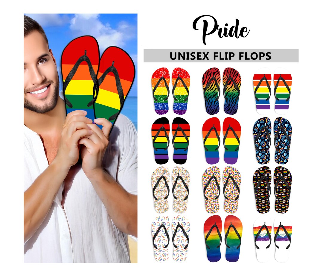 Gay Pride LGBTQ Unisex Flip Flops #1 - Sandals Summer Fun Footwear ...