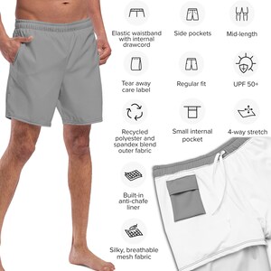 Men's Neon Swim Trunks 1 Solid Colors Glow Party Blue Cyan Magenta ...