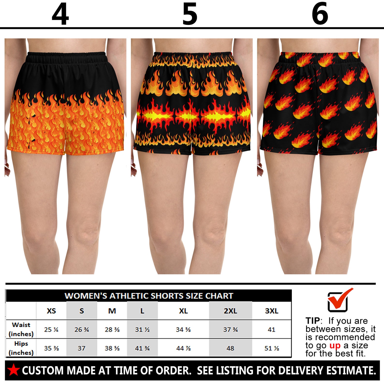 Women's Fire Flames Shorts 1 Athletic Shorts Flaming Flames Girl on ...