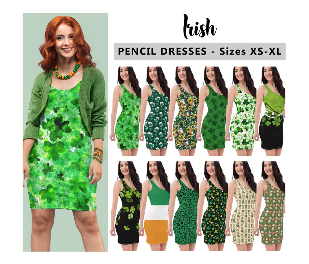 Irish St. Patrick's Day Pencil Dress #1 - Shamrocks Dress St. Patrick's ...