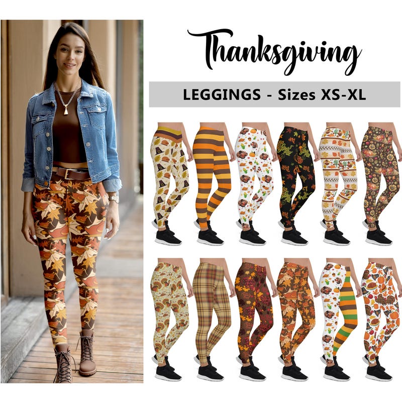 Thanksgiving Leggings - Etsy