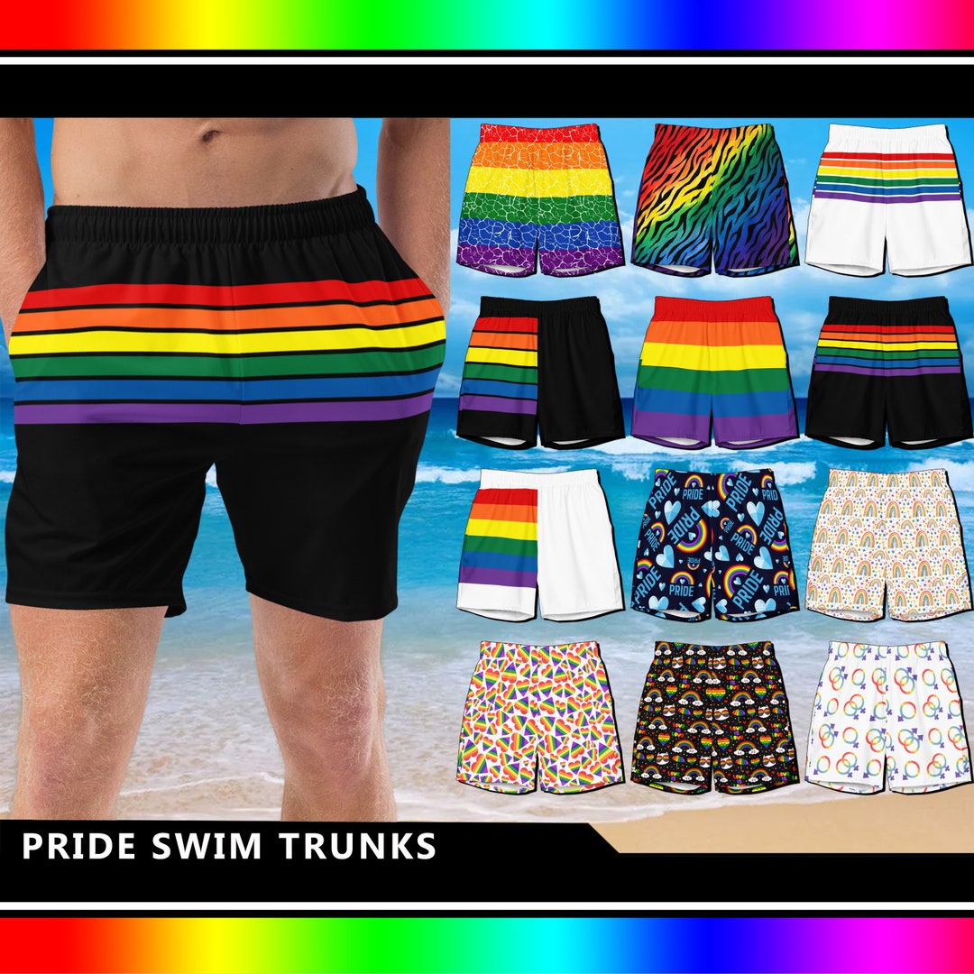 Men's Gay Pride Swim Trunks 1 Pride Month Parade Rainbow - Etsy