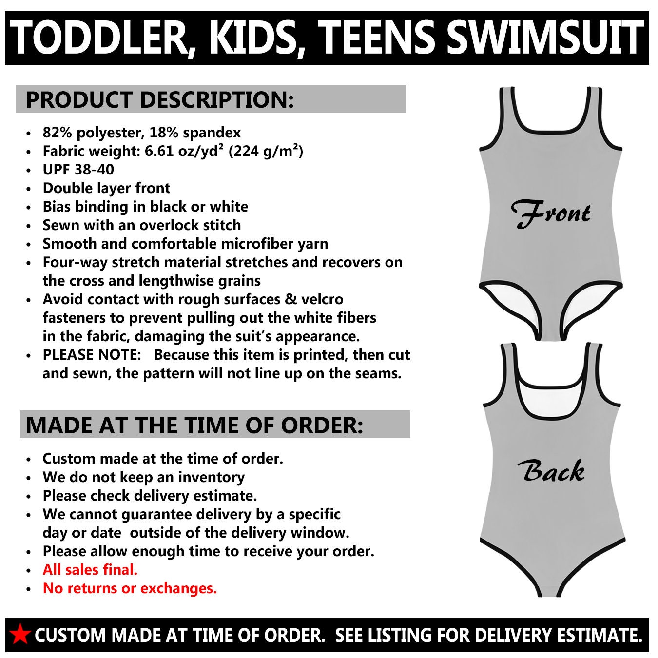 Kids Classic Diamond Pattern Swimsuit 1 Sizes 2T-20 Baby Teens Bathing ...