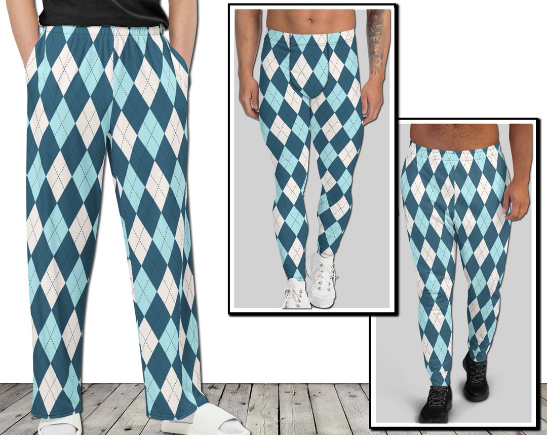 Mens Pants Classic Diamond Golf Pattern 1 Athletic Leggings Joggers ...