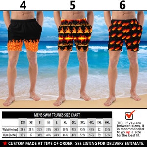 Men's Fire Flames Swim Trunks #1 Fiery Flaming Flames Firefighter ...