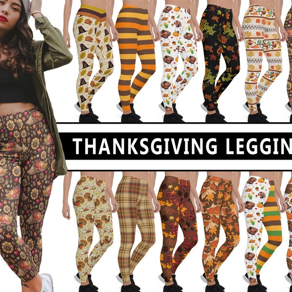 Thanksgiving Leggings - Etsy