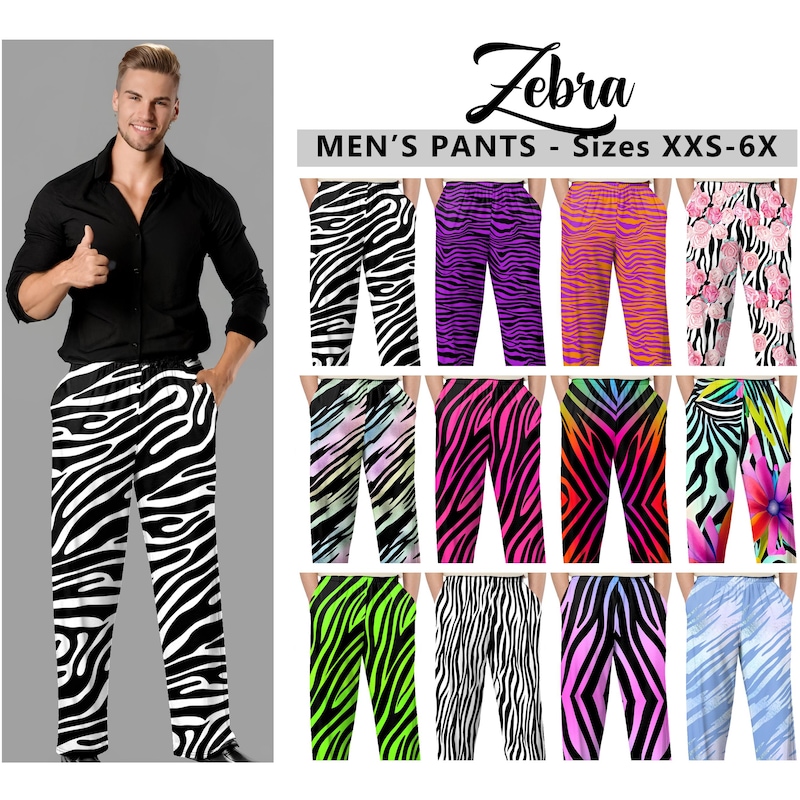 Zebra Print Pants - Etsy