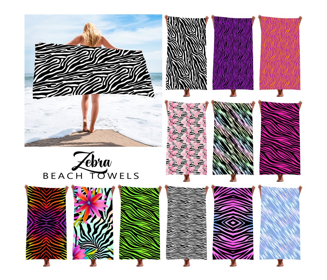 Zebra Stripes Beach Towels 1 Animal Print Towel Zebra Towel Wild ...