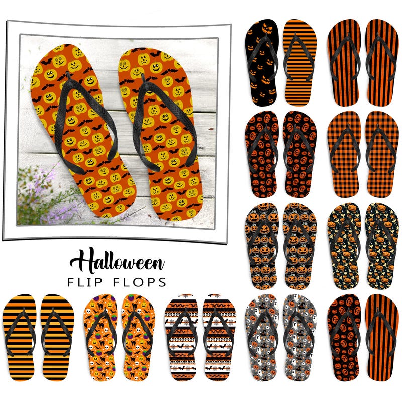 Halloween Flip Flops - Etsy