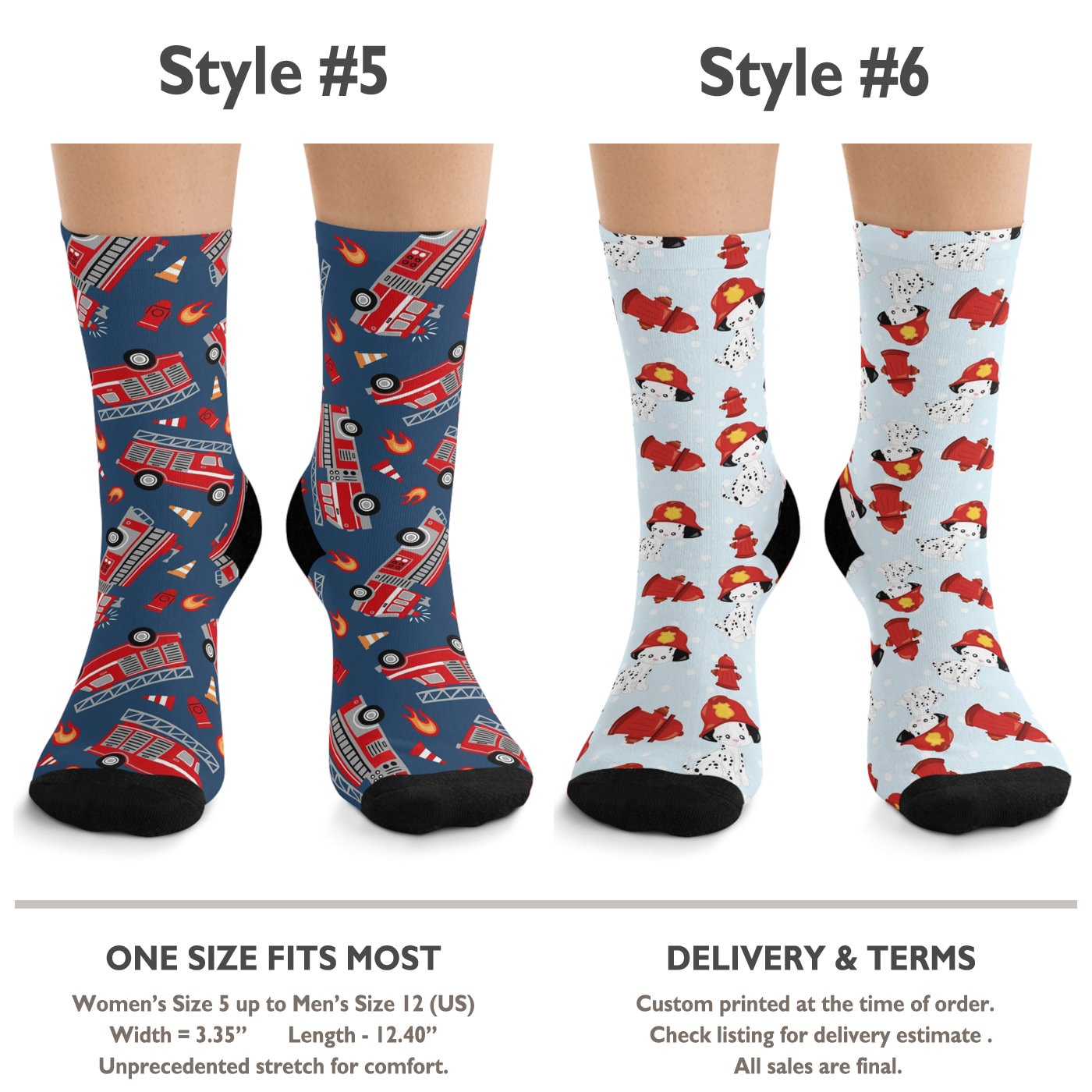 Firefighter Crew Socks 1 Unisex Premium Quality Thin Red Line American ...