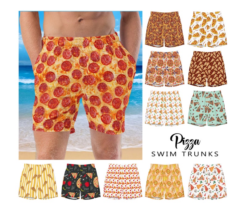 Men's Italian Pepperoni Cheese Pizza Swim Trunks #1 - Pizza Lovers ...