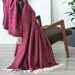Blanket Throw Wool Bedding, Sofa Throw, Dark Red Blanket, Wool Blanket ...
