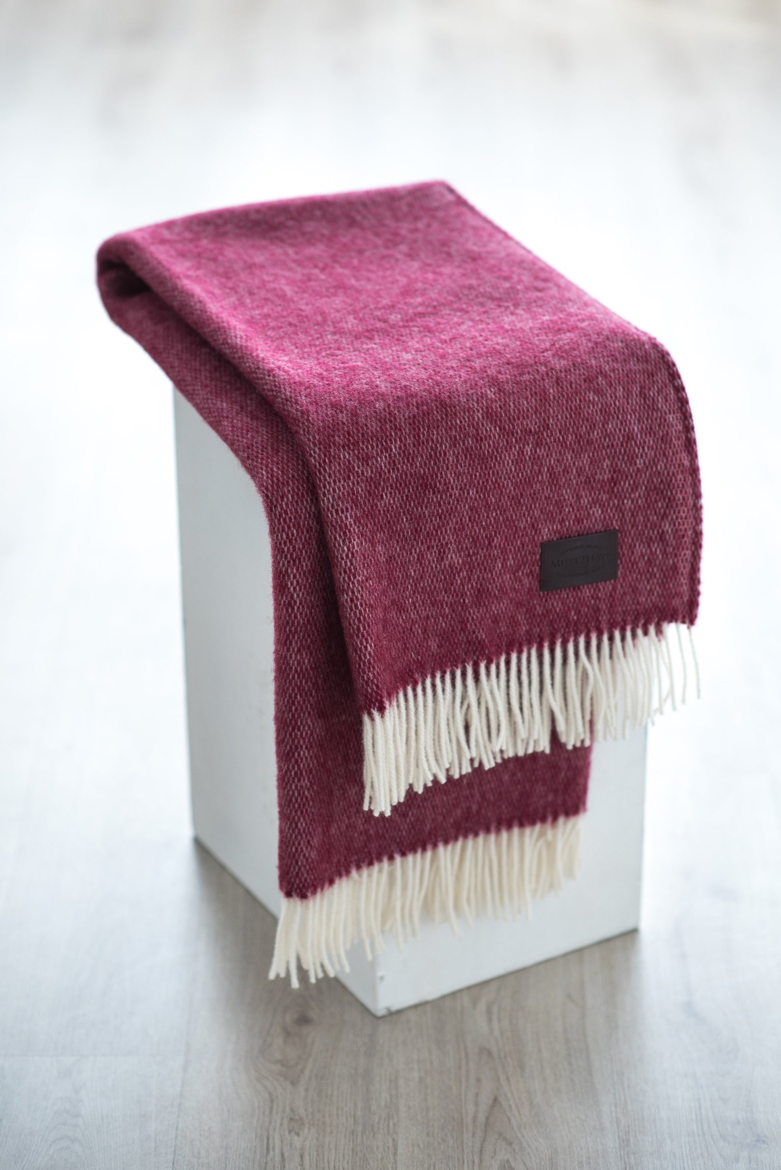 Blanket Throw Wool Bedding Sofa Throw Dark Red Blanket Wool | Etsy