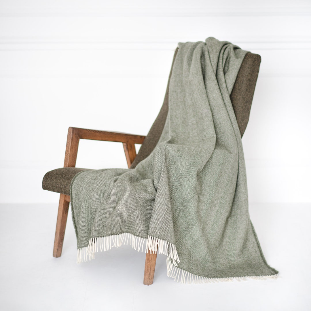 Throw Blanket, Wool Blanket, Wool Throw Blanket, Sofa Throw, Blue ...