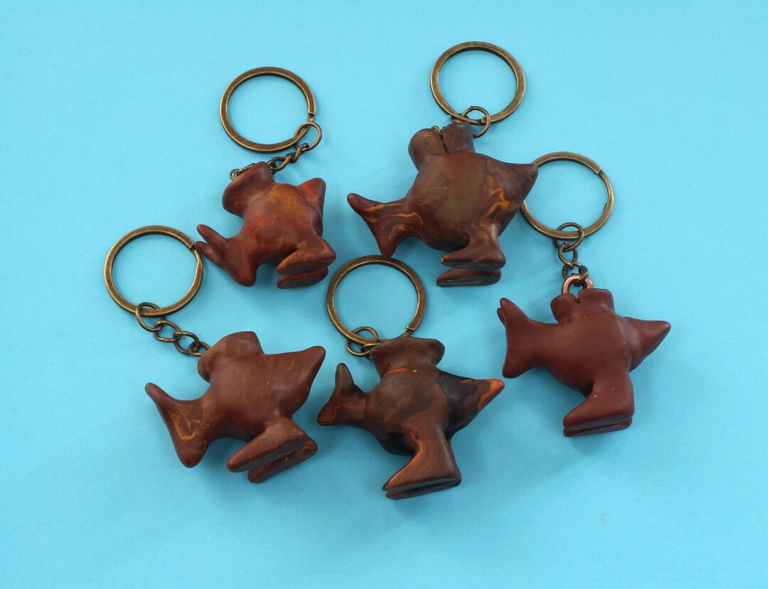Neolithic Baby Bottle Animal Polymer Clay Bronze Keyring - Etsy