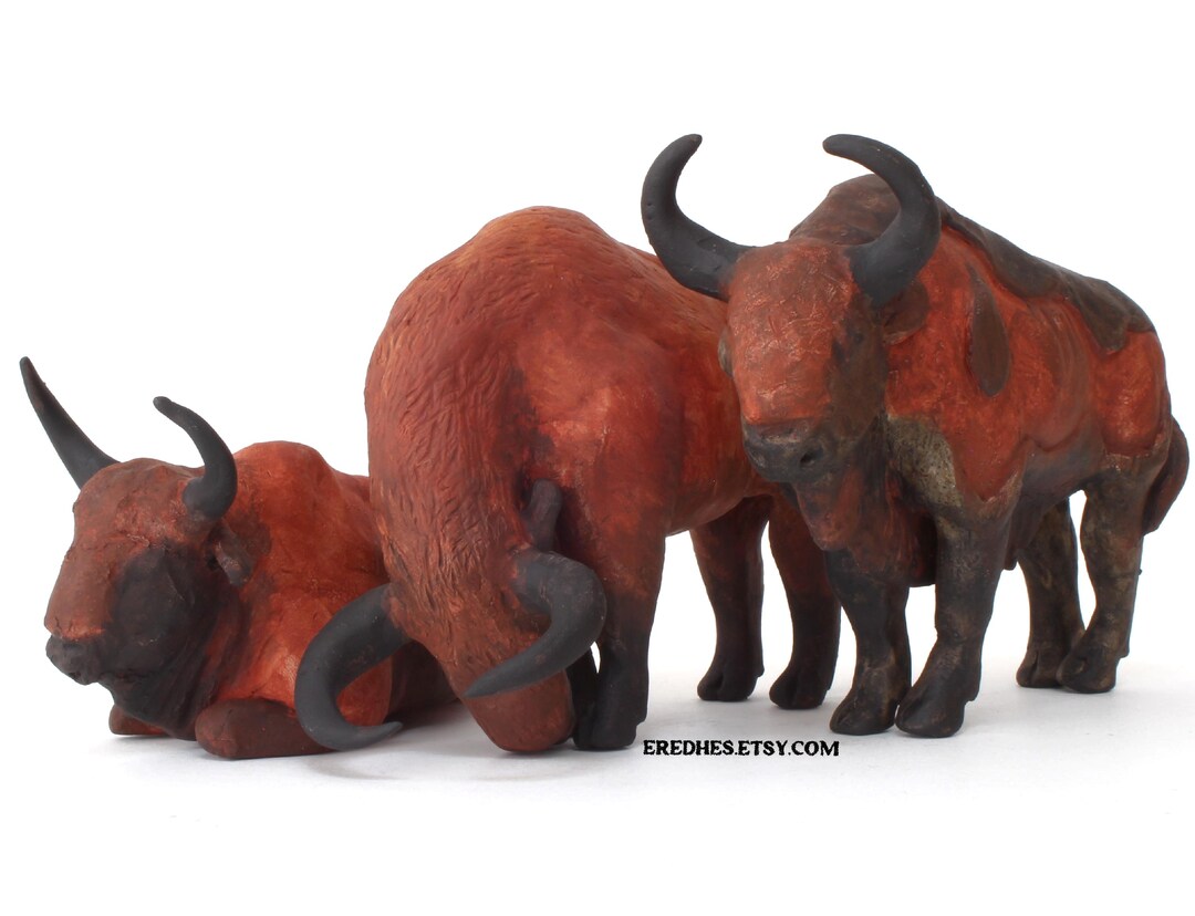 Bison | Clay Sculpture Figures | Inspired by the Lascaux Cave Paintings ...