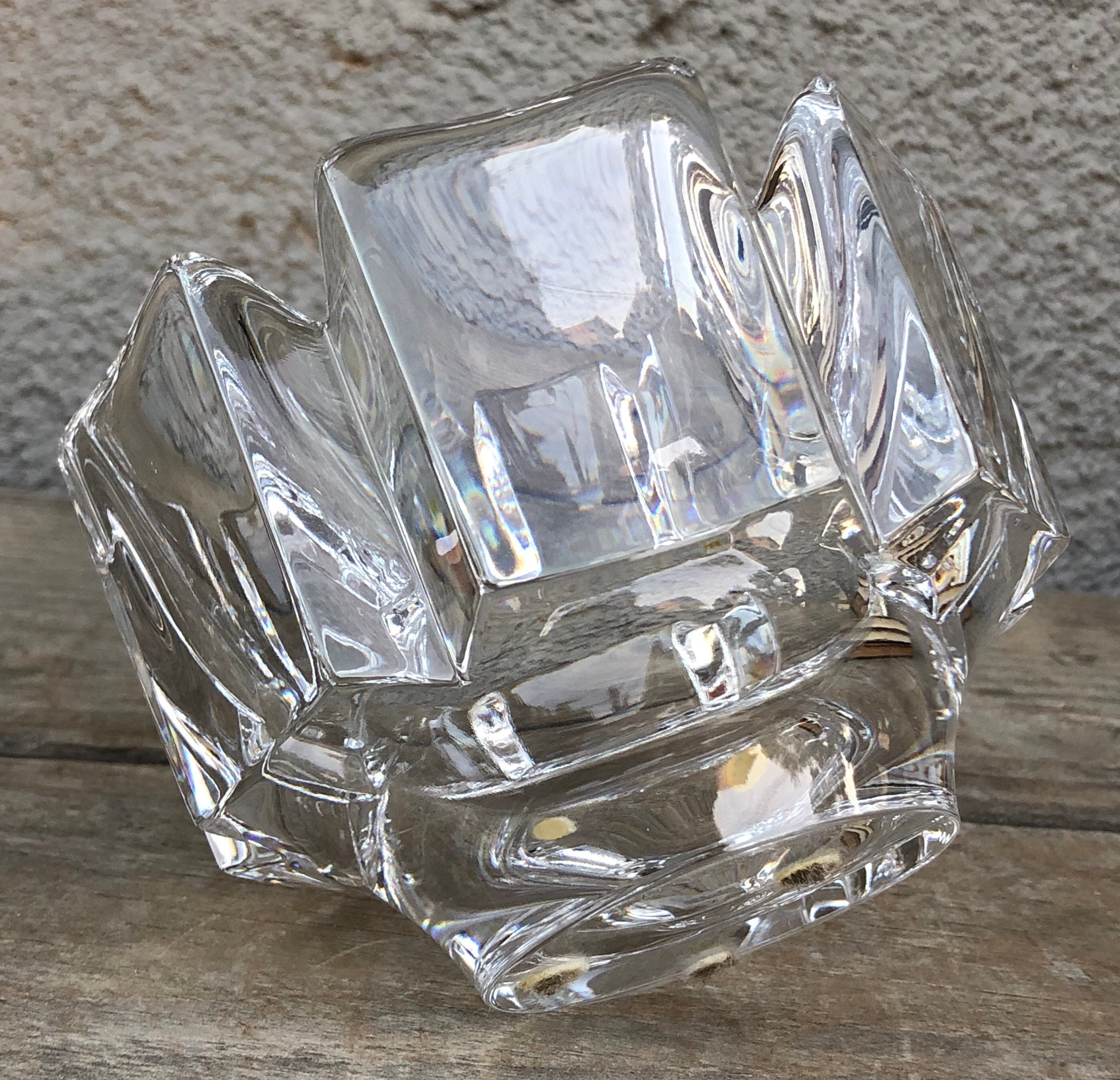 Swedish Lars Hellsten, Orrefors Crystal Clear Glass Bowl - Corona ...