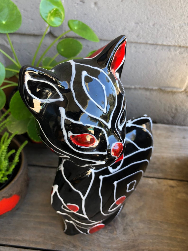 12.75 Tall 90s Modern Ceramic Pottery Cat / Kitty / | Etsy
