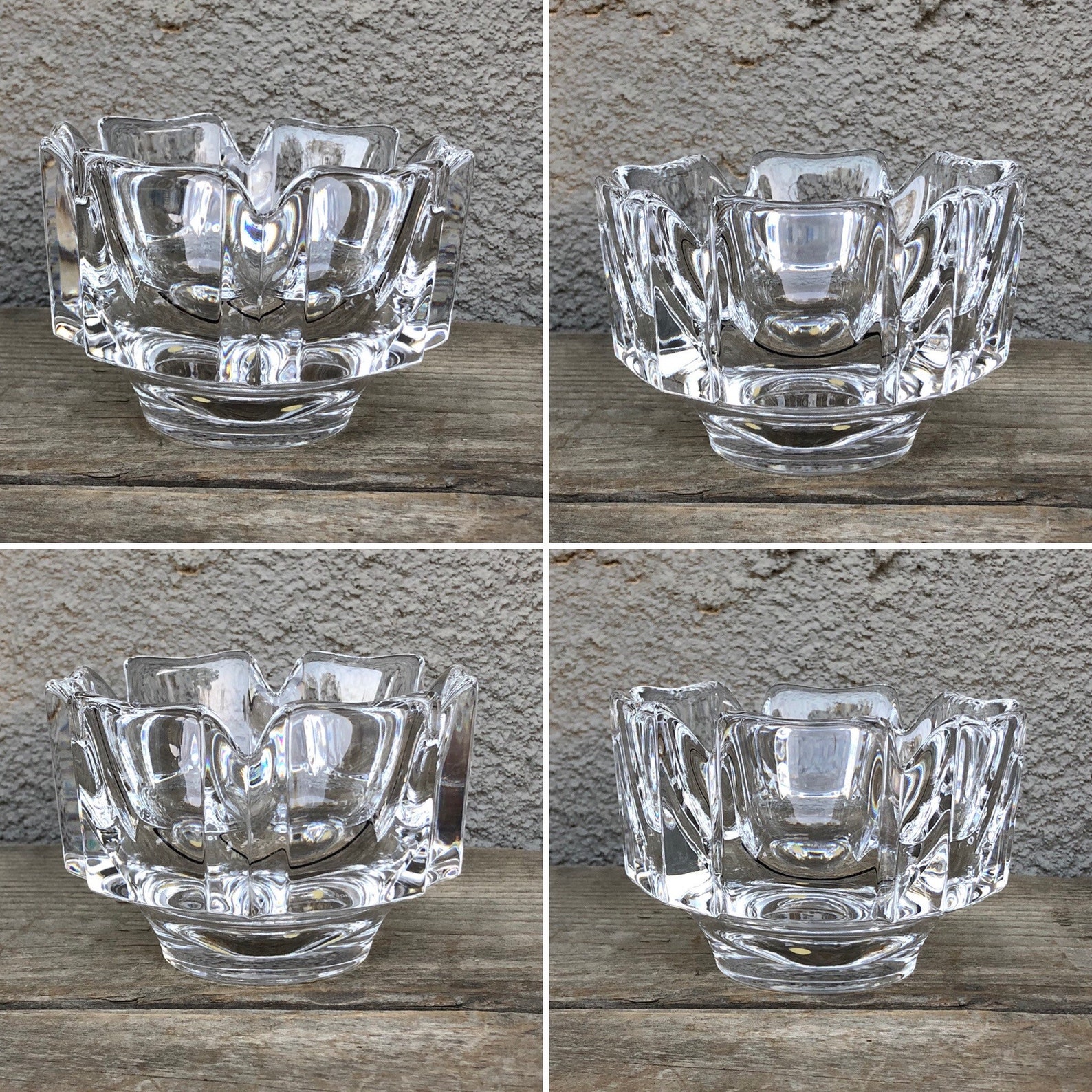 Swedish Lars Hellsten, Orrefors Crystal Clear Glass Bowl - Corona ...
