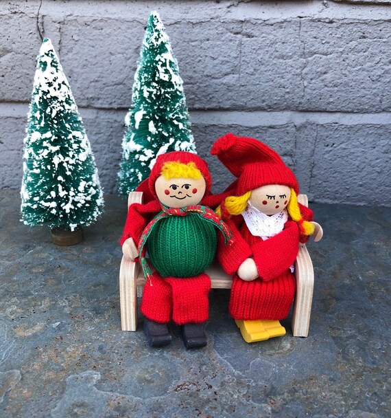 Swedish Wooden Santa Claus and Mrs Claus / Couple / Tomte - Etsy