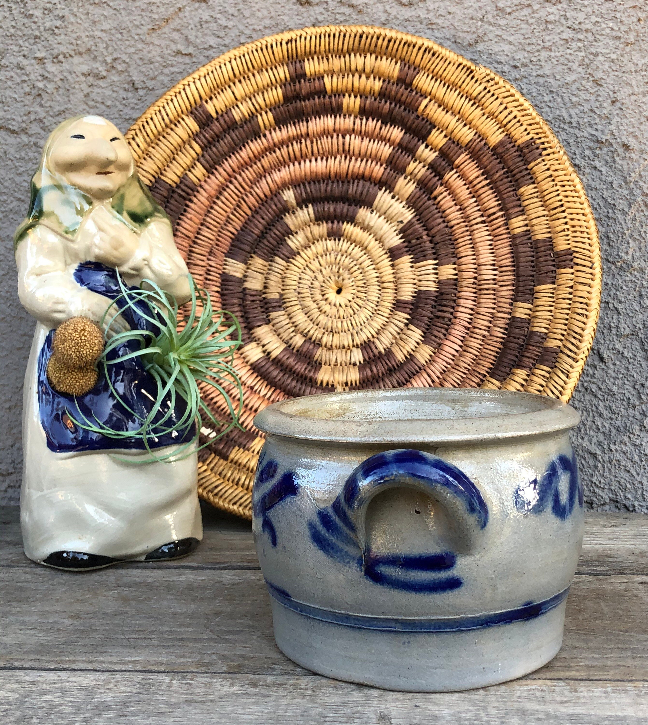 German Pottery Salt Glaze Planter / Cache Pot w/ Handles / | Etsy