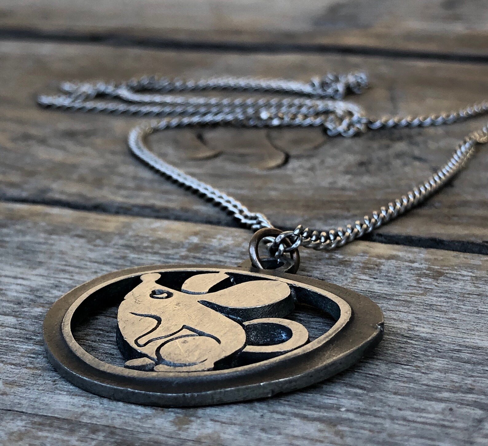 Swedish Modernist Mouse Pendant Necklace Pewter tenn made in - Etsy