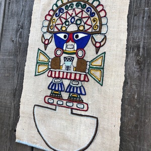 South American Hand Made Embroidered Boho Textile Wall Art Tapestry ...