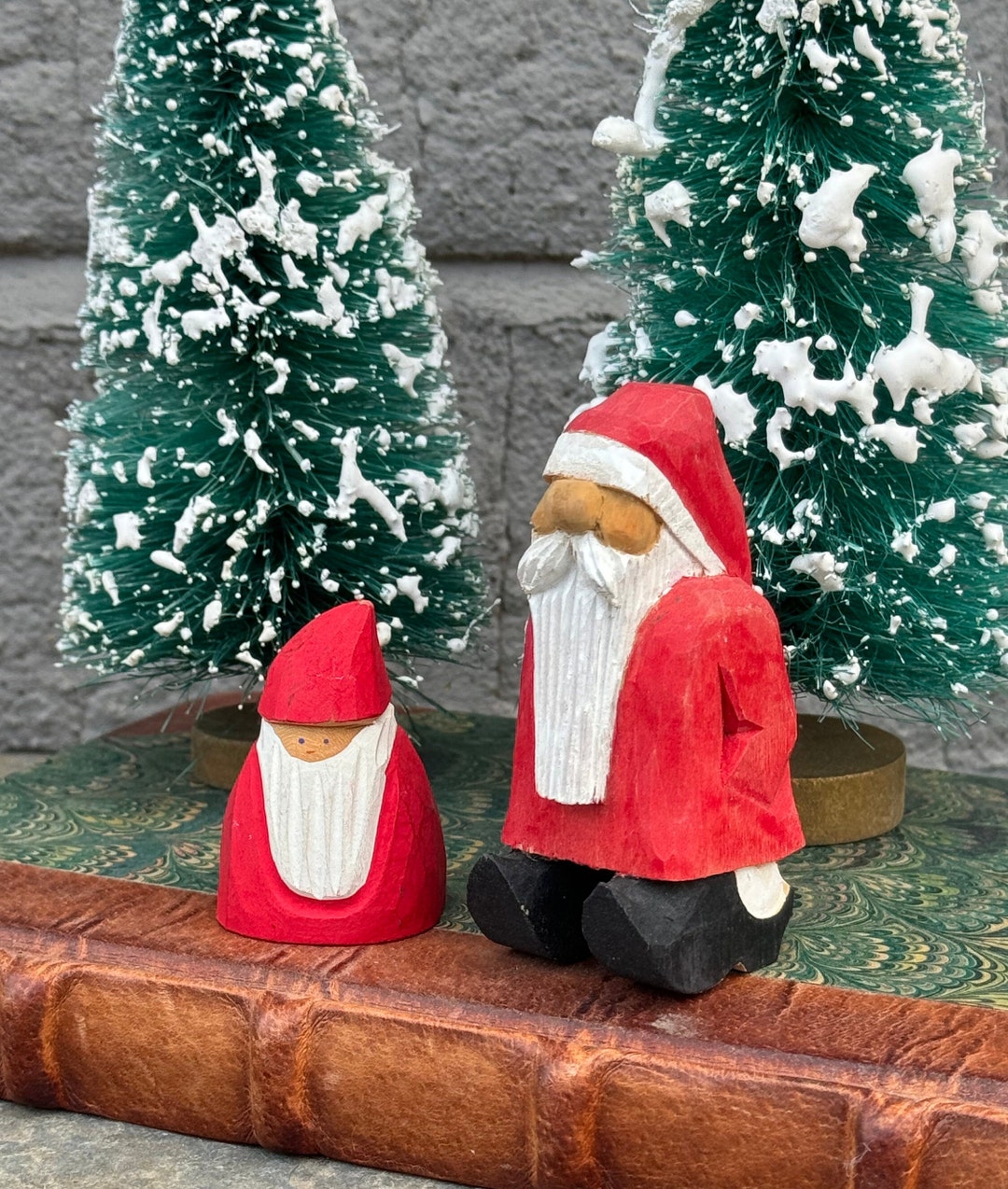 Swedish Wooden Santa Claus and Mrs Claus / Couple / Tomte Figurines ...