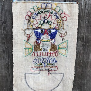 South American Hand Made Embroidered Boho Textile Wall Art Tapestry ...