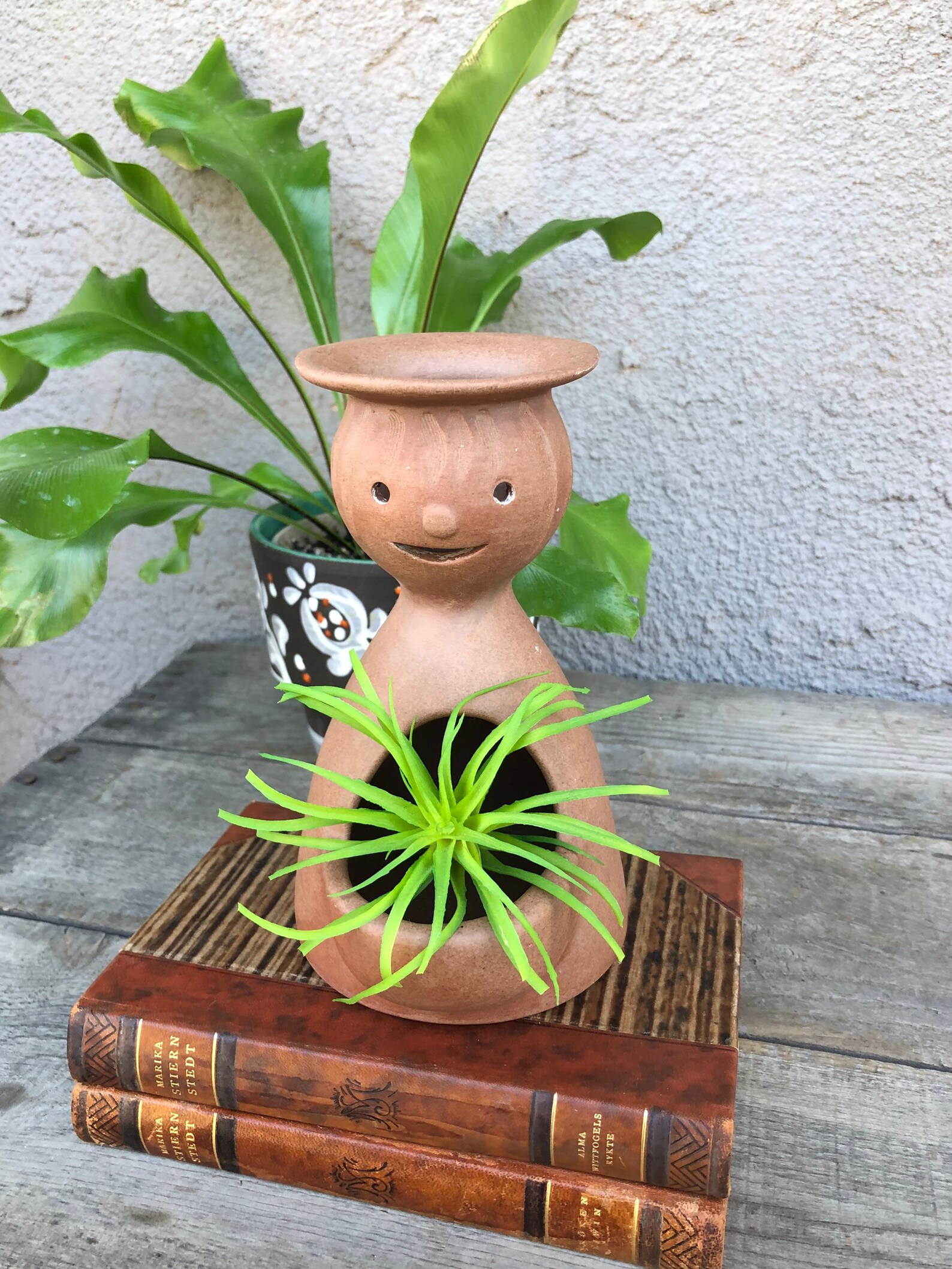 Stoneware Designs West/sdw -california Pottery-clay Gnome/man Candle ...