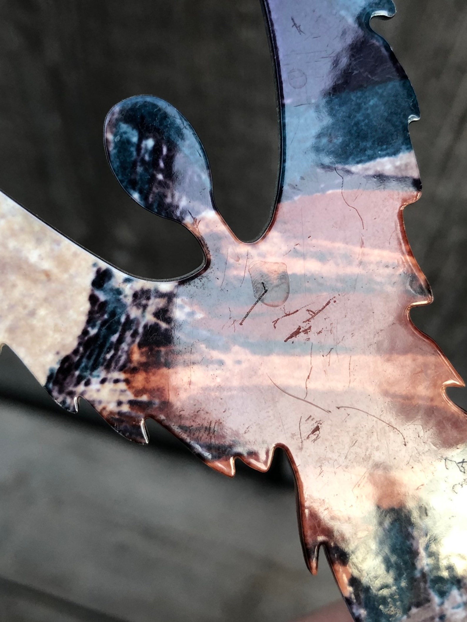 Unique Metal Angel on a Rock Stand Colored-Two Sided | Etsy