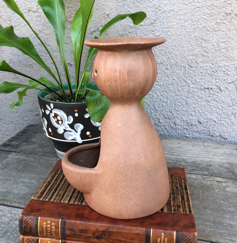 Stoneware Designs West/sdw -california Pottery-clay Gnome/man Candle ...