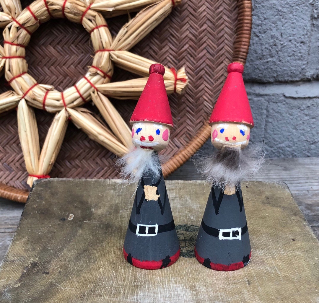 Vintage Swedish Wooden Elf/gnome/santa's Helper/santa Claus/tomte Doll ...