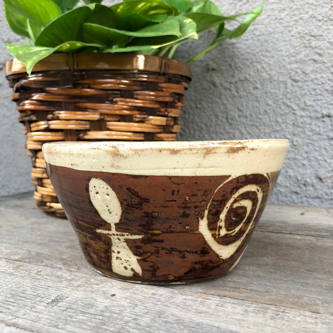 Vintage Stoneware Bowl - Hand Made Pottery - Glazed -catch All Dish ...
