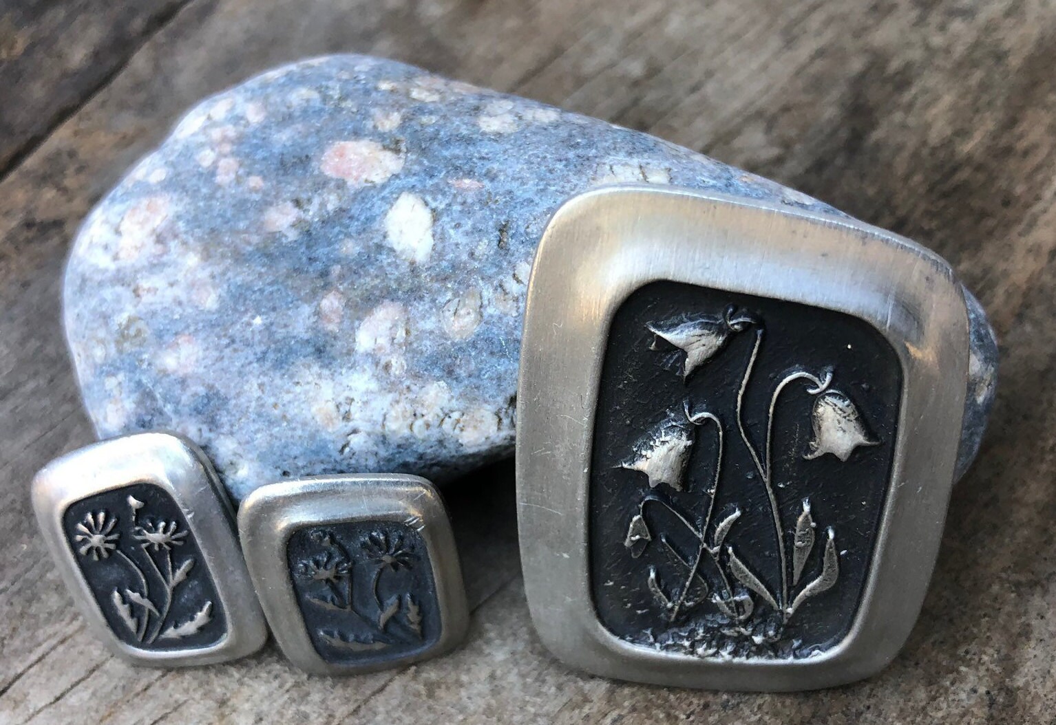 Swedish Vintage Asymetrical Pewter Flower Brooch / Pin and | Etsy