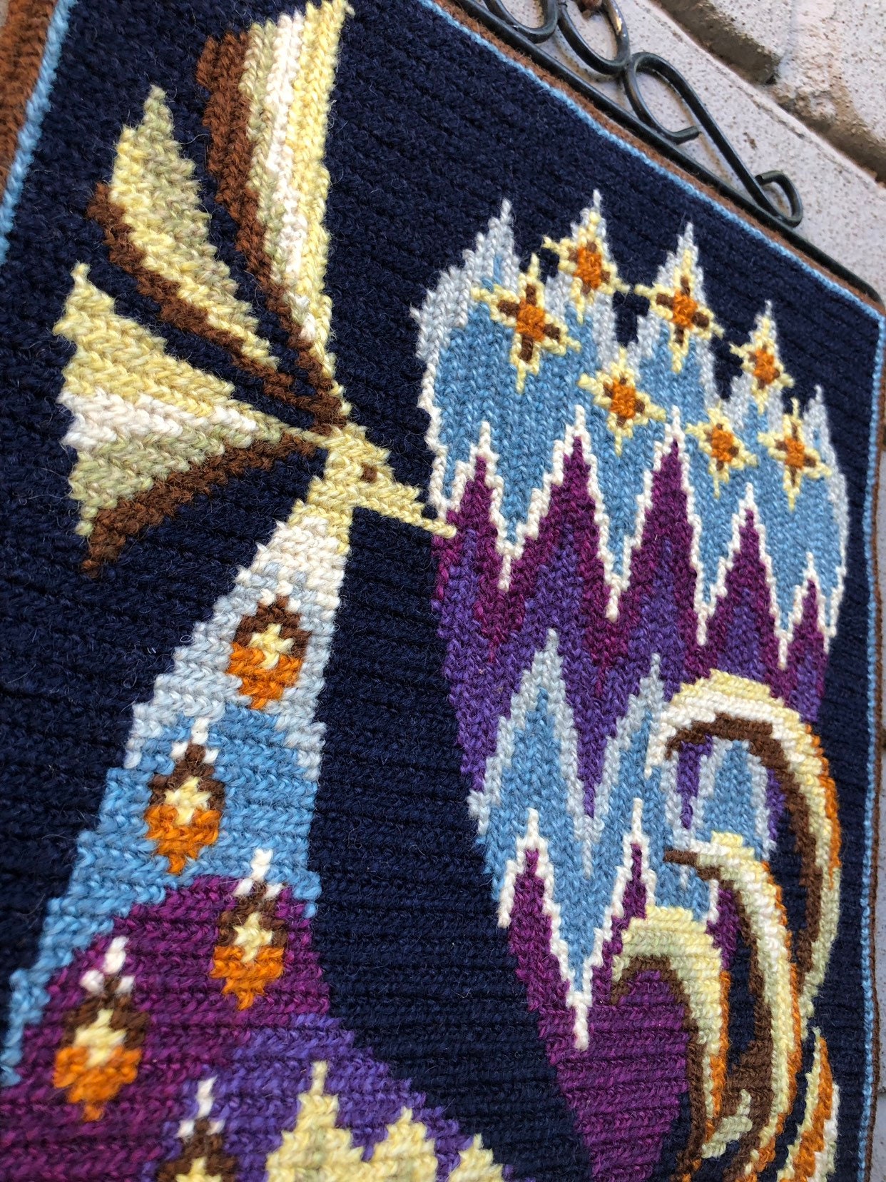 Vintage Embroidered Peacock Tapestry / Wall Hanging Twist | Etsy