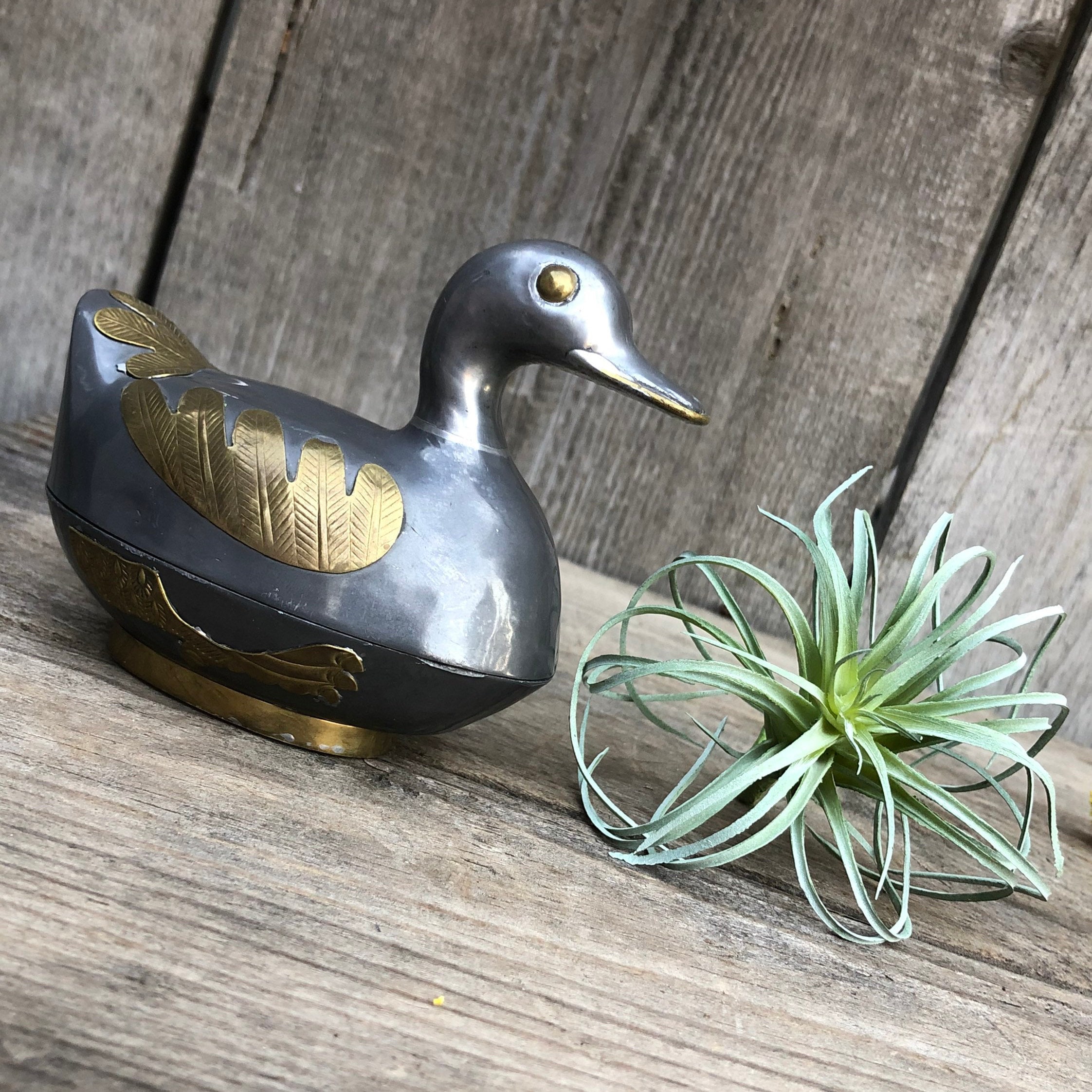 Vintage Metal Duck / Bird Box Jewelry / Trinket / Keepsake | Etsy