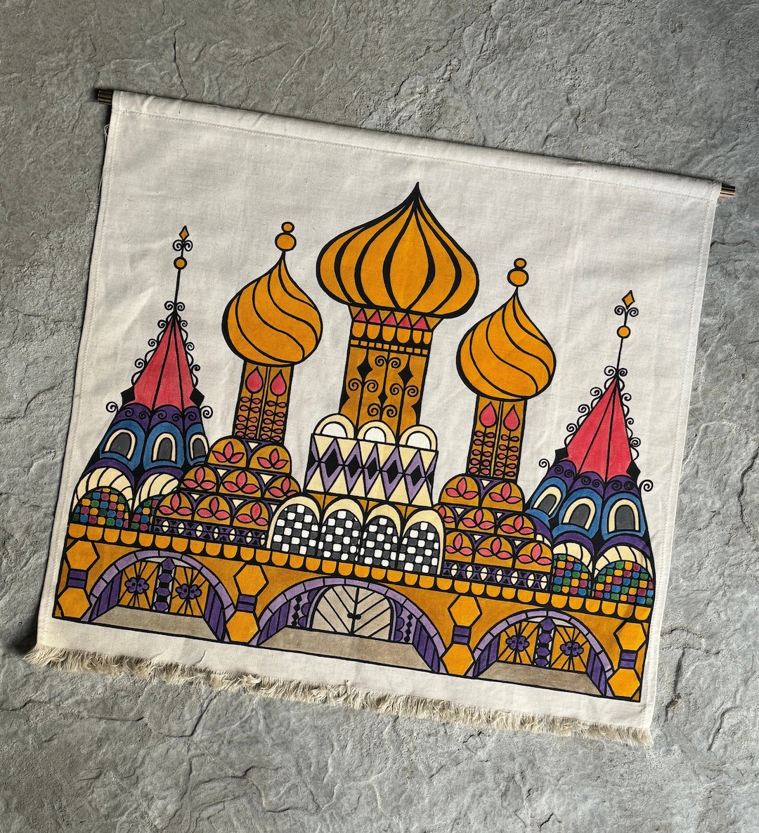 Danish Wall Hanging/tapestry - 60s/70s -scandinavian -screen Printed ...