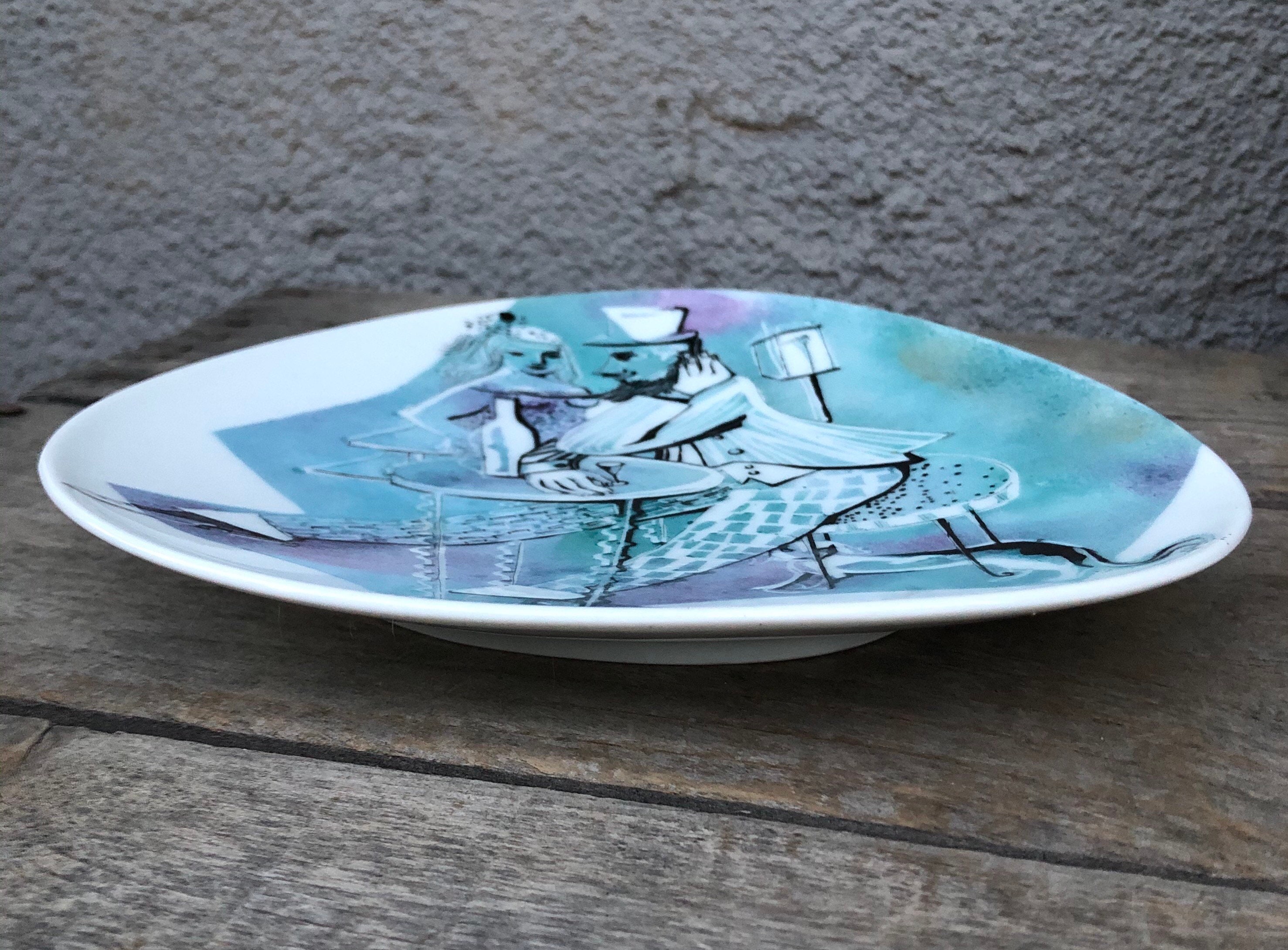 German Decorative Mid Century Triangular Ceramic/porcelain Plate-wall ...