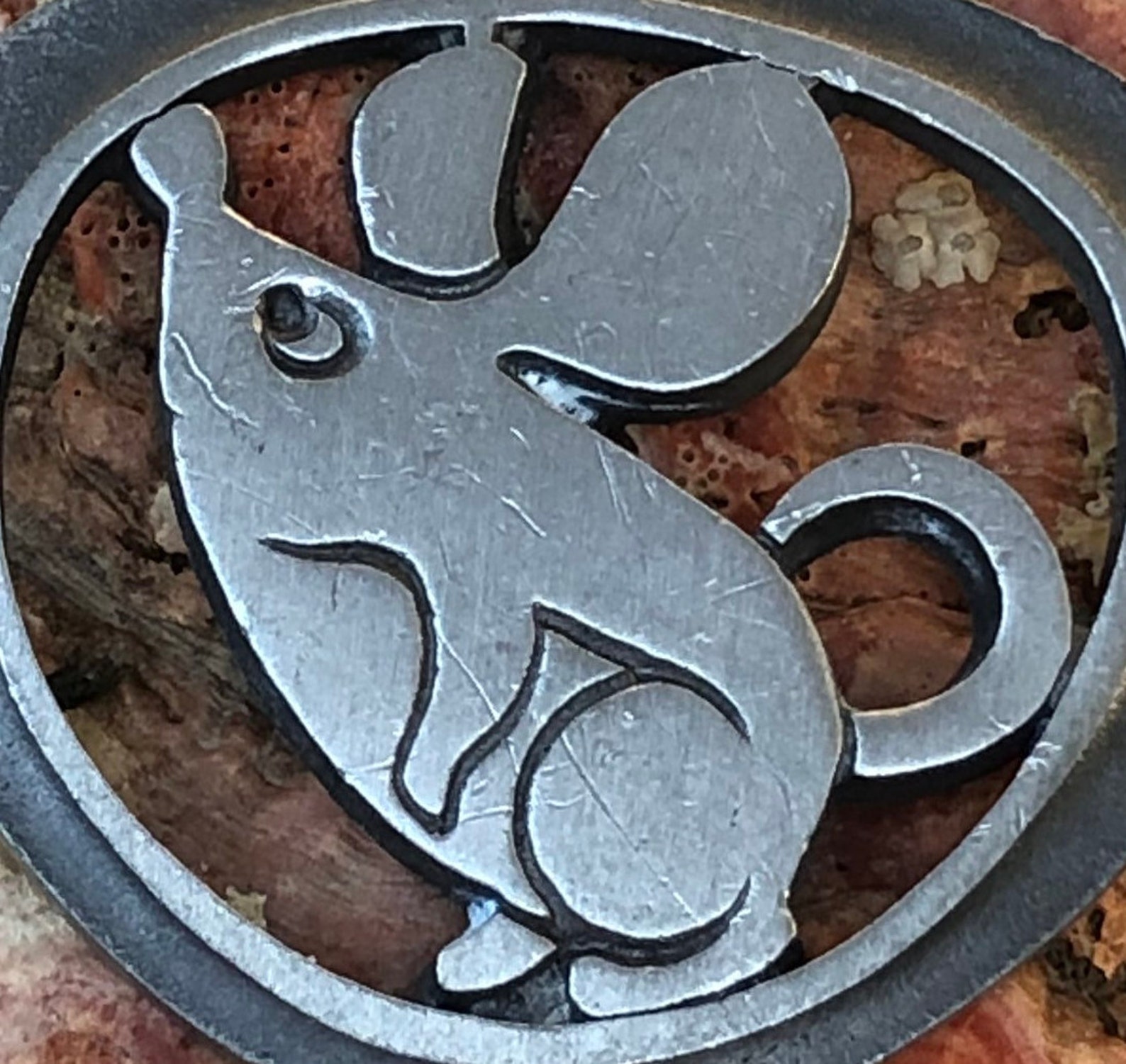 Swedish Modernist Mouse Pendant Necklace Pewter tenn made in - Etsy