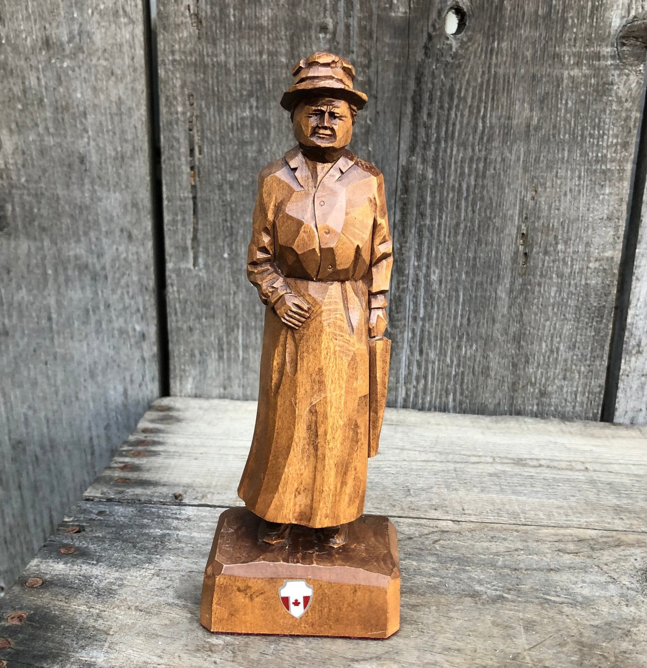 Vintage Hand Carved Wooden Old Woman / Sculpture / Figurine - Hand Made ...