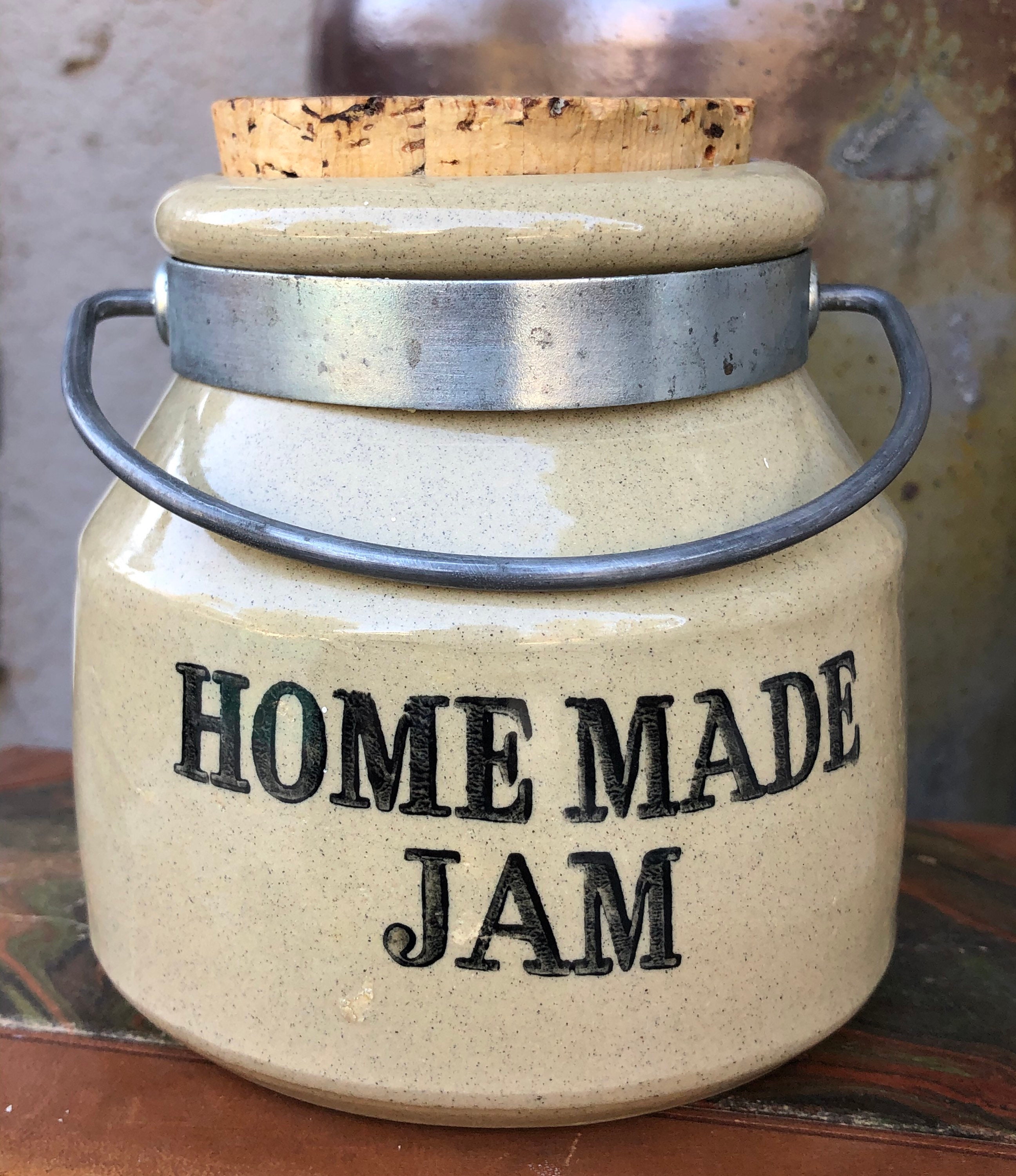 Stoneware Jam Jar Pot / Storage Container Crock / Pot W/ | Etsy