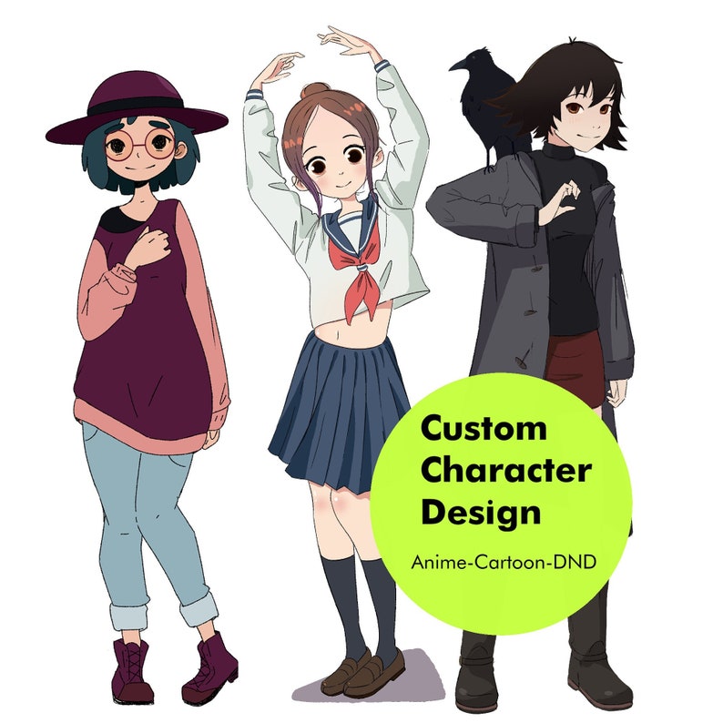 CUSTOM CHARACTER DESIGN Anime Character Cartoon Design Anime - Etsy