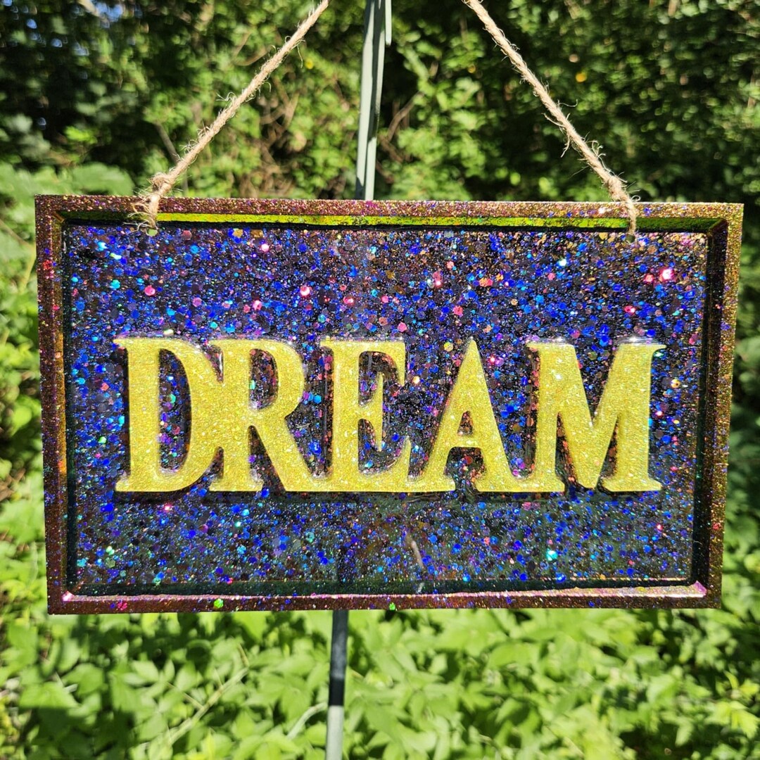 Dream Hanging Sign / Dazzling Home Decor / Office Decoration / Resin ...