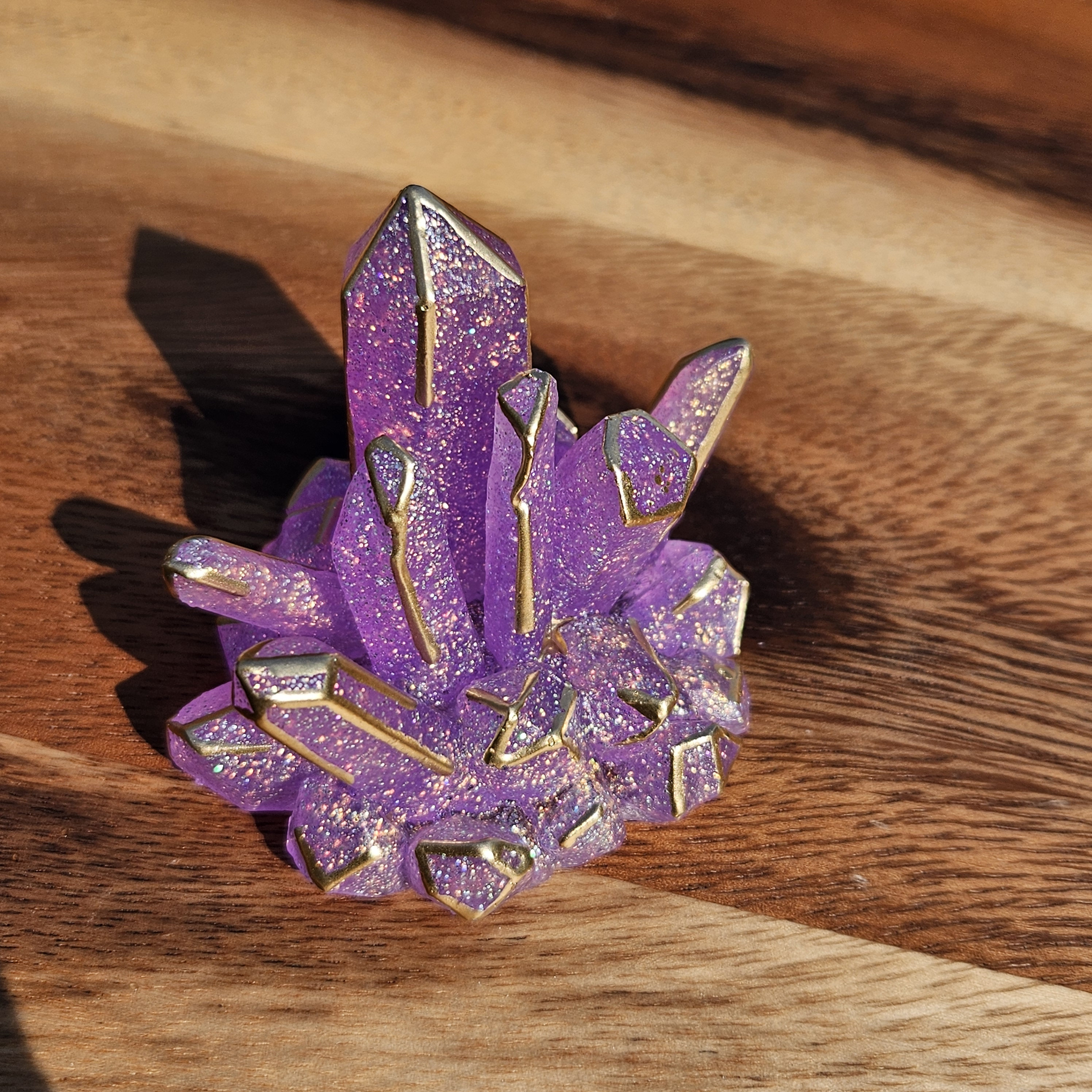 Pink Glittery Resin Crystal / Crystal Table Decor / Home Office Decor ...